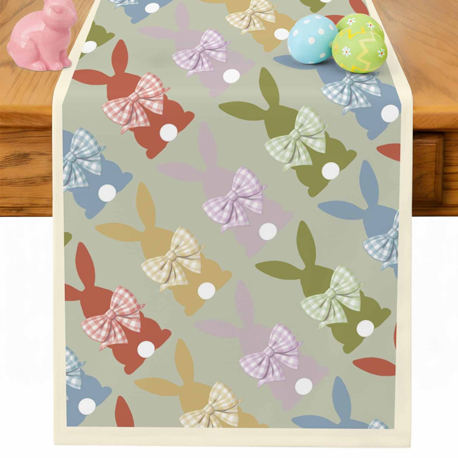 Easter Table Runner 70 Inches Long for Kitchen Dining, Watercolor ...