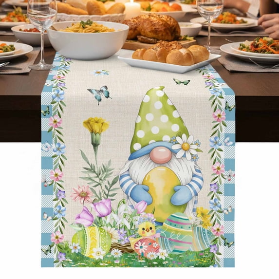 Easter Table Runner 72 Inch Long Dresser Scarves Cotton Linen ...