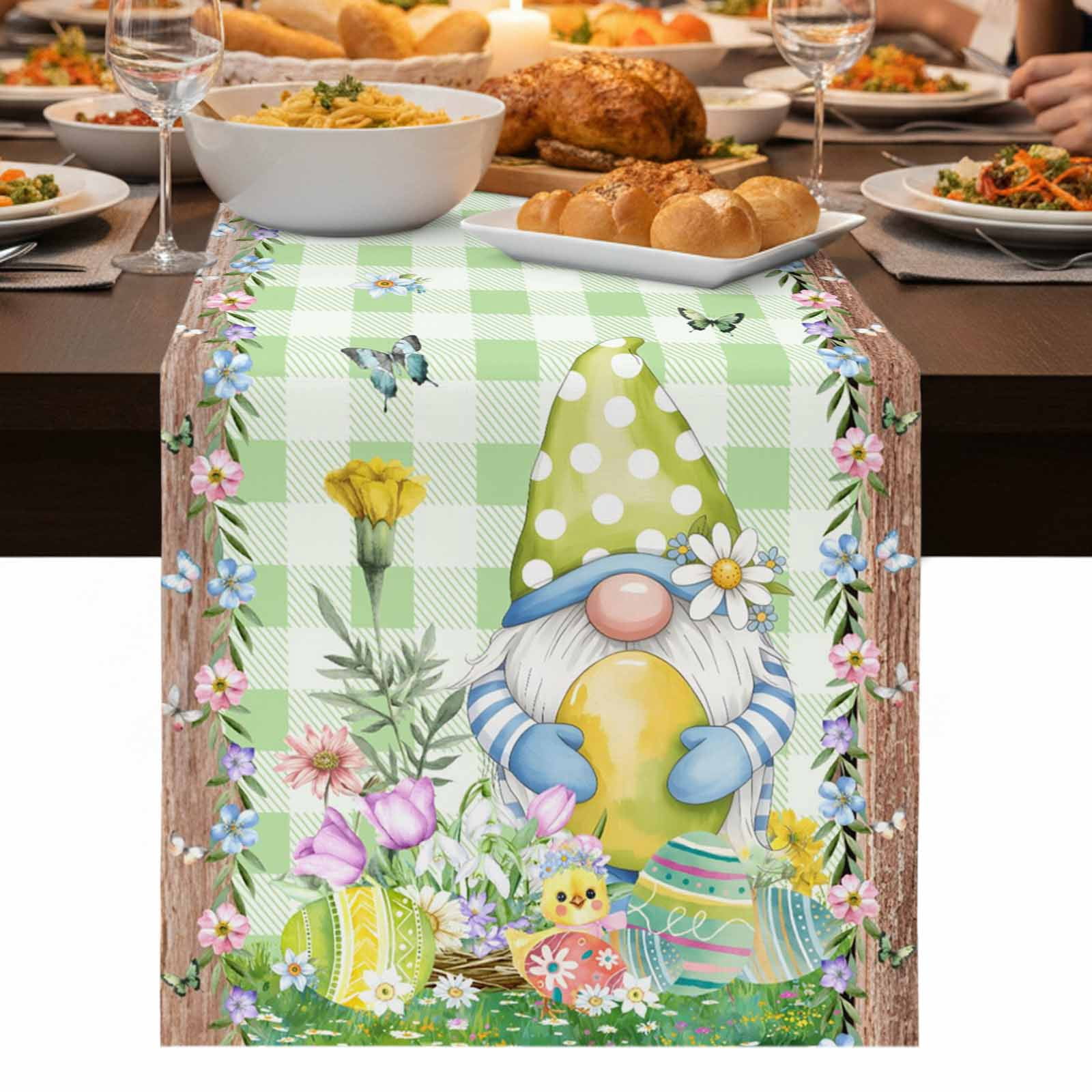 Easter Table Runner 72 Inch Long Dresser Scarves Cotton Linen ...
