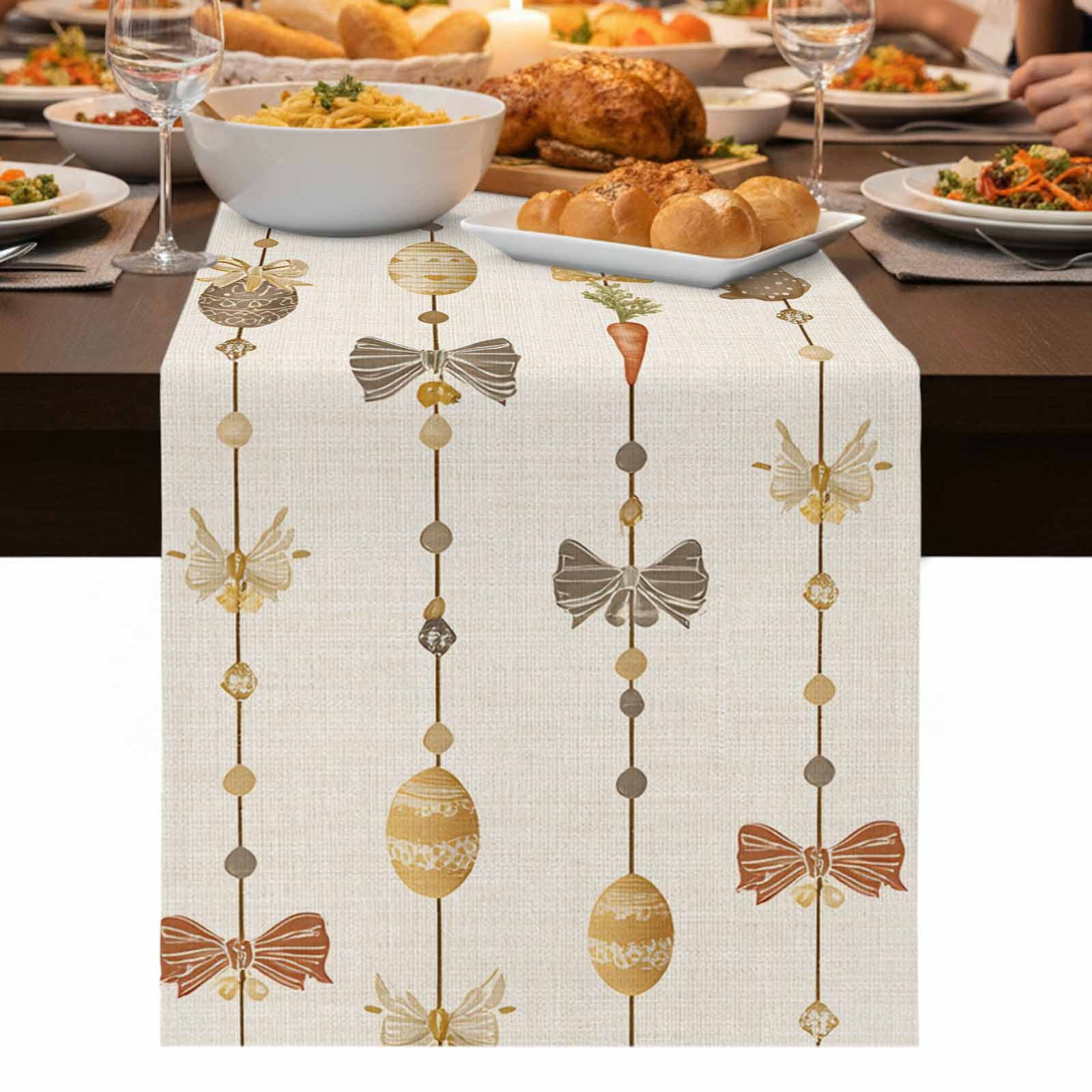 Easter Table Runner 72 Inch Long Dresser Scarves Cotton Linen ...