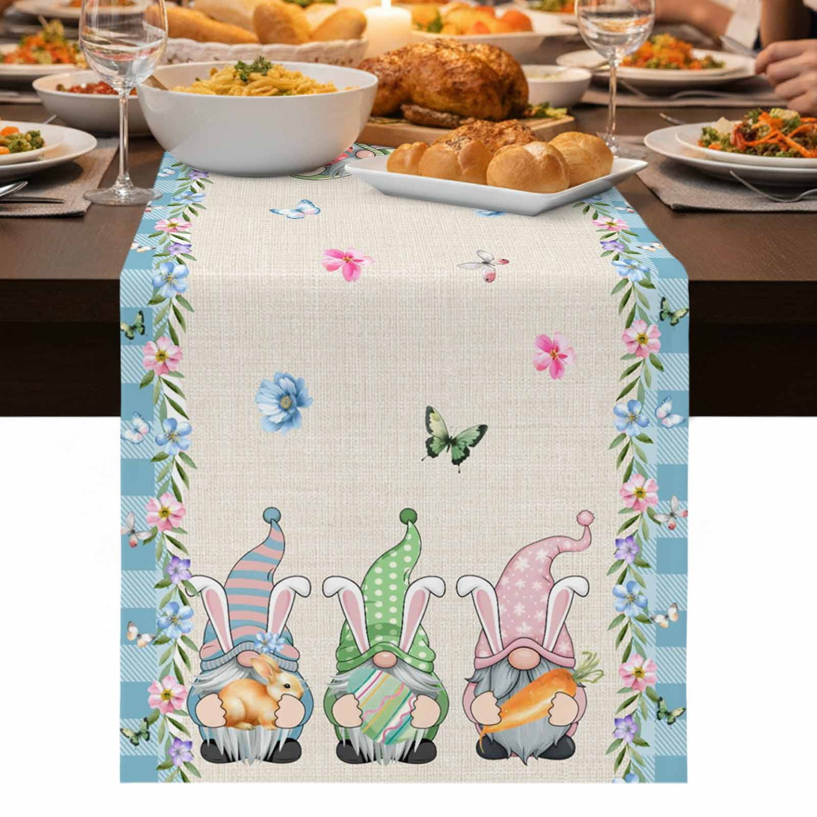 Easter Table Runner 90 Inch Long Dresser Scarves Cotton Linen ...