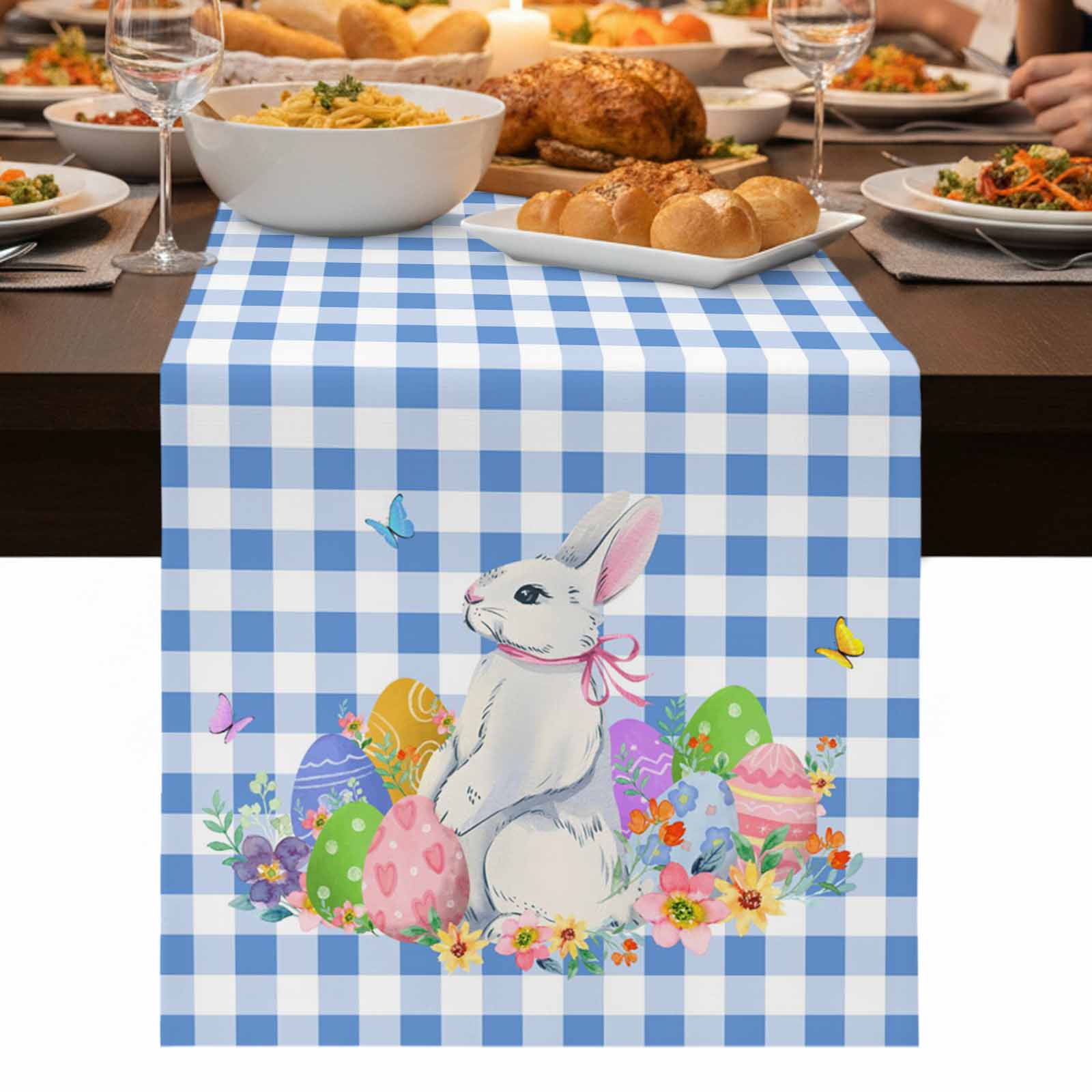 Easter Table Runner 90 Inch Long Dresser Scarves Cotton Linen ...