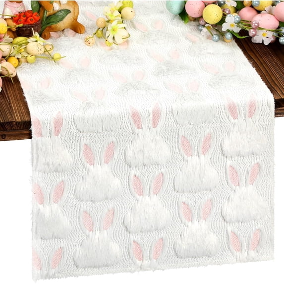 Easter Table Runner Bunny Table Runner Designs Soft Fluffy Plush ...