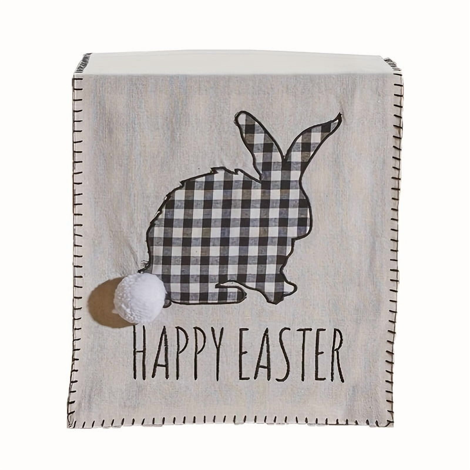 Easter Table Runner - Premium Double-Layer Cotton Linen Fabric, Hand ...