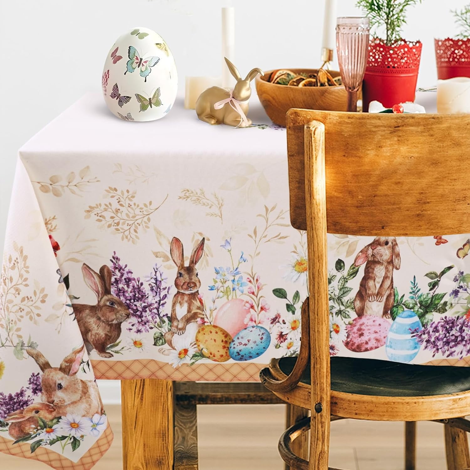 Easter Tablecloth 60"x84" for Rectangle Table, Waterproof Easter ...