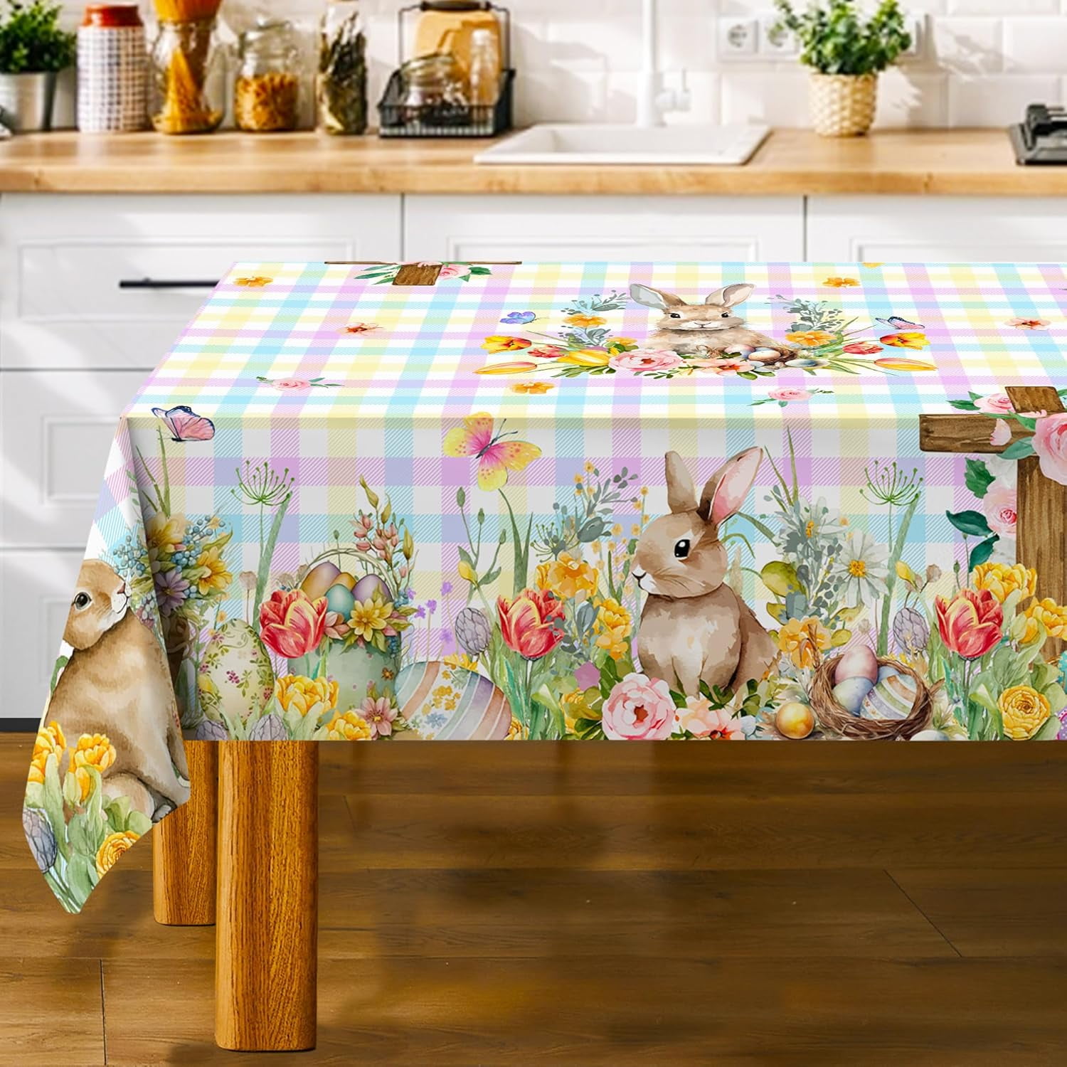 Easter Tablecloth, Easter Table Cloth Rectangle 60 x 102 with Bunny and ...