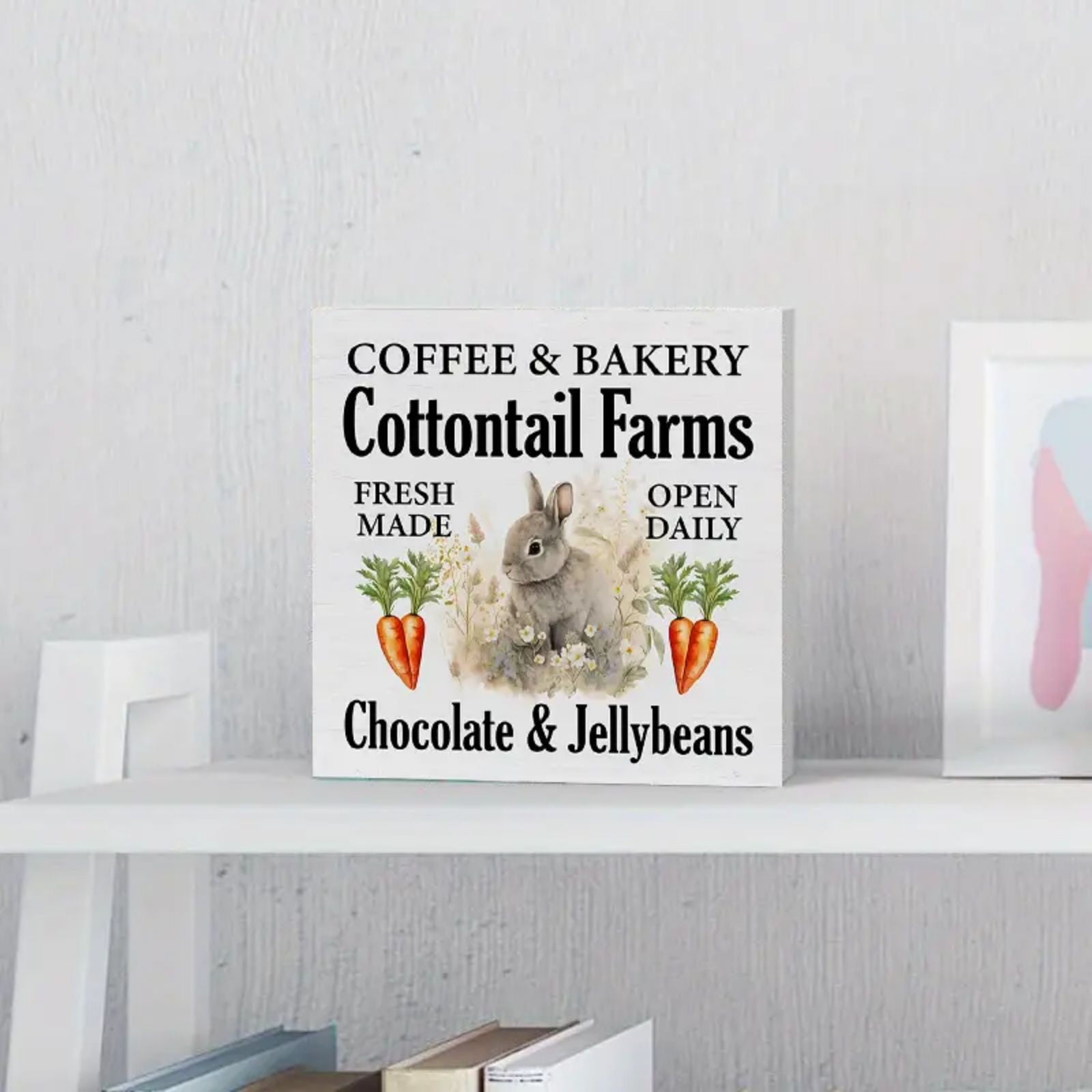 Easter Tabletop Letter Block Sign Farmhouse Spring Tiered Tray ...