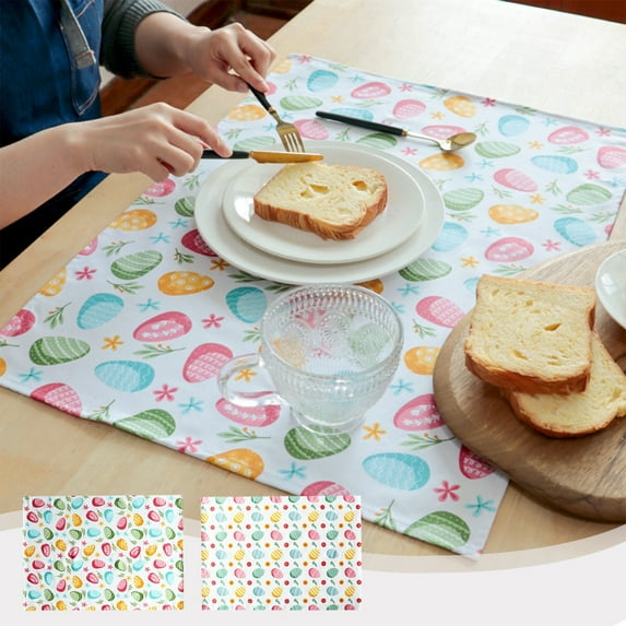 Easter Tea Towel Napkin | Cotton Printed Tableware | Multicolor Holiday ...
