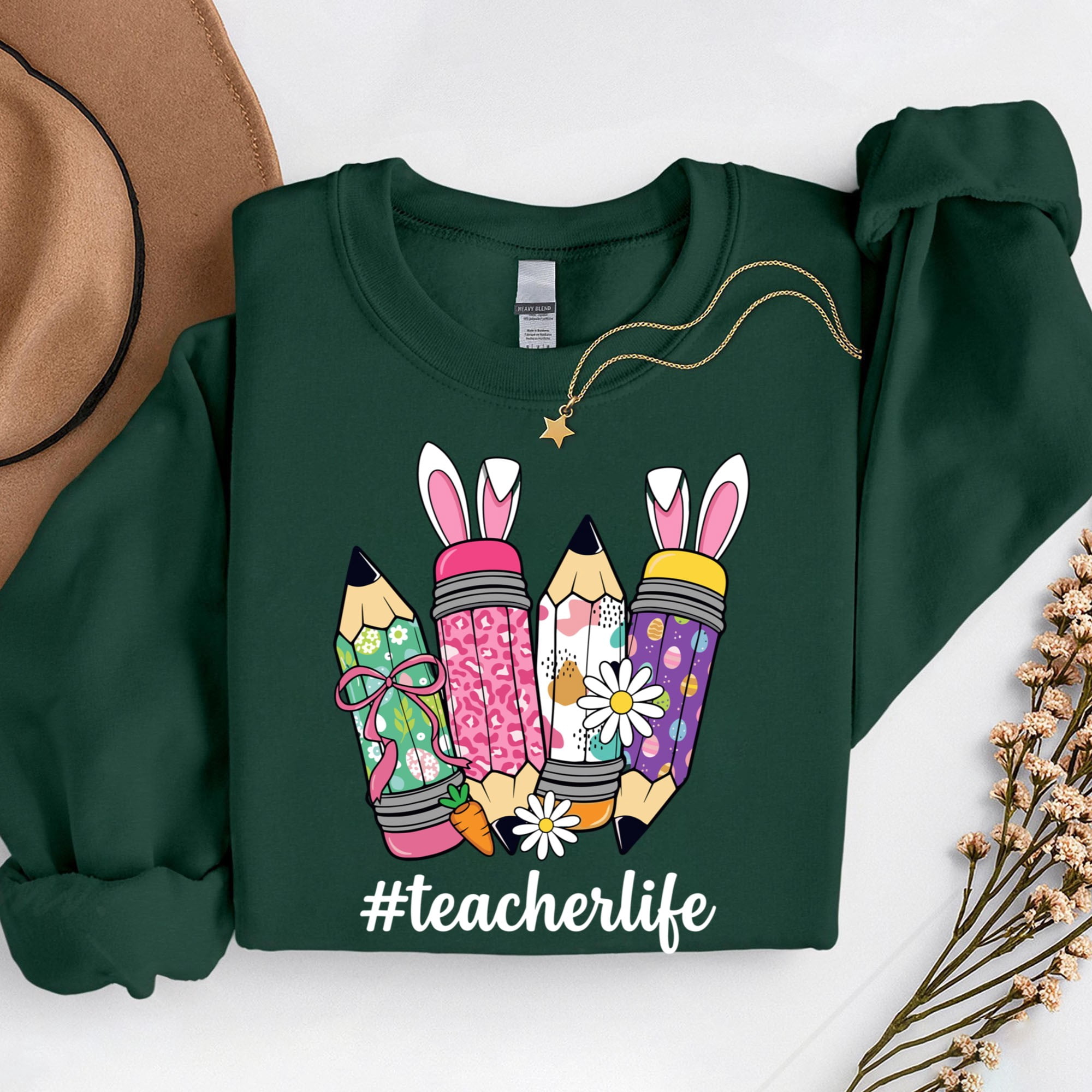 Easter Teacher Pencil – T-Shirt, Hoodie & Sweatshirt – Education Theme ...