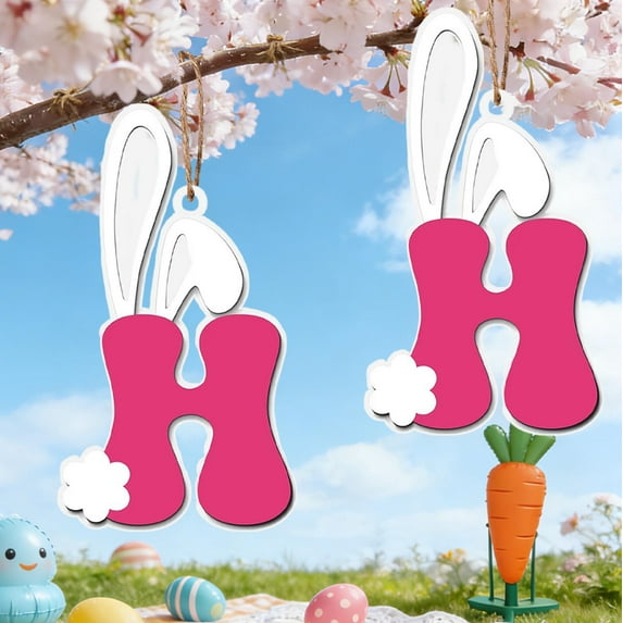 Easter Theme Decor - Personalized Multicolor Wooden Easter Bunny Ear ...