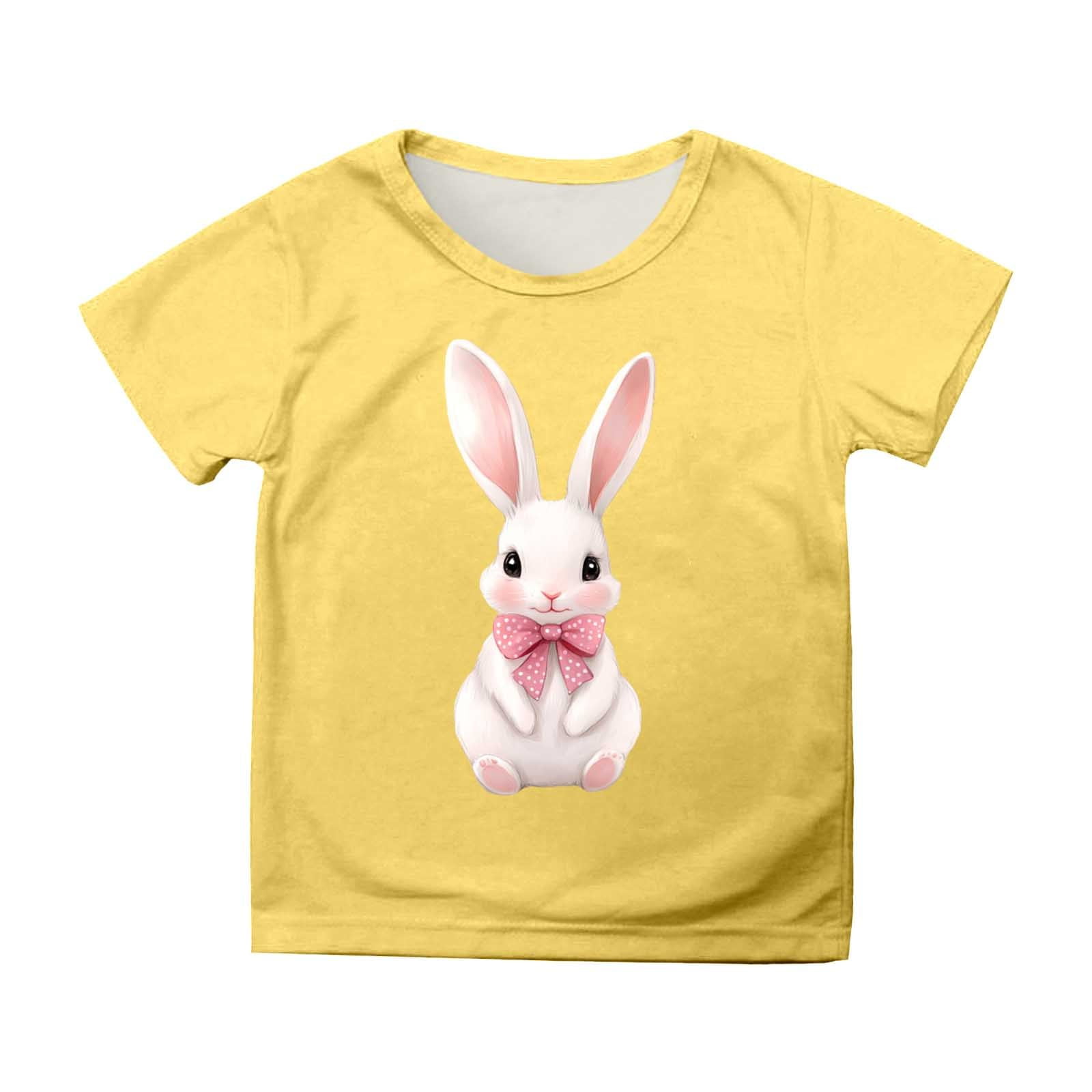 Easter Themed Casual Short Sleeve Printed Tee for Girls Comfortable ...