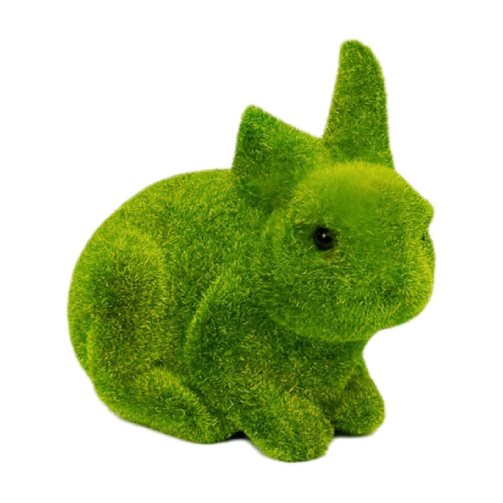 A Easter-Themed Green Velvet Rabbit Ornaments Set For Home Decoration ...