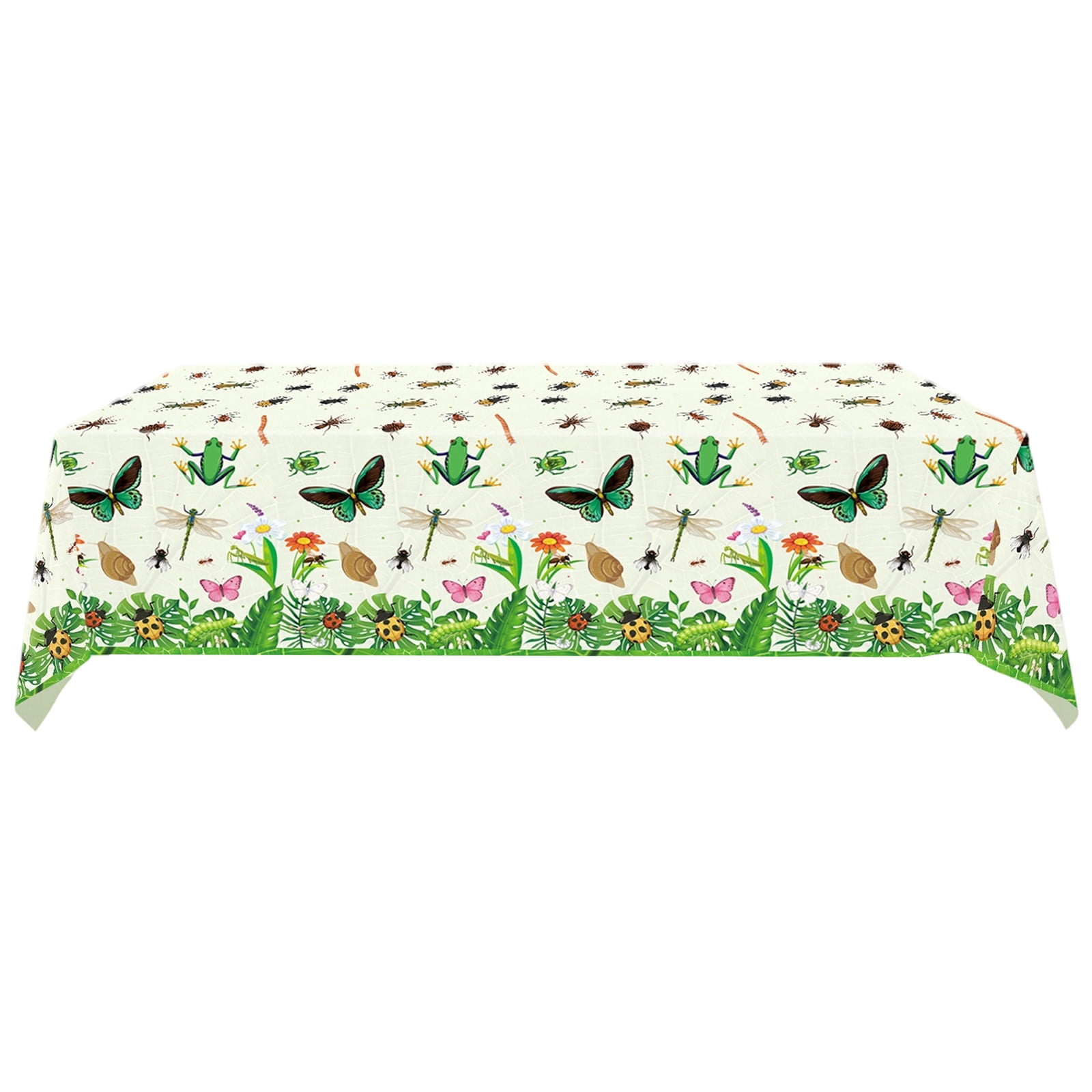 Easter Themed Plastic Tablecloth, 274X137Cm, Spring Insect Design ...