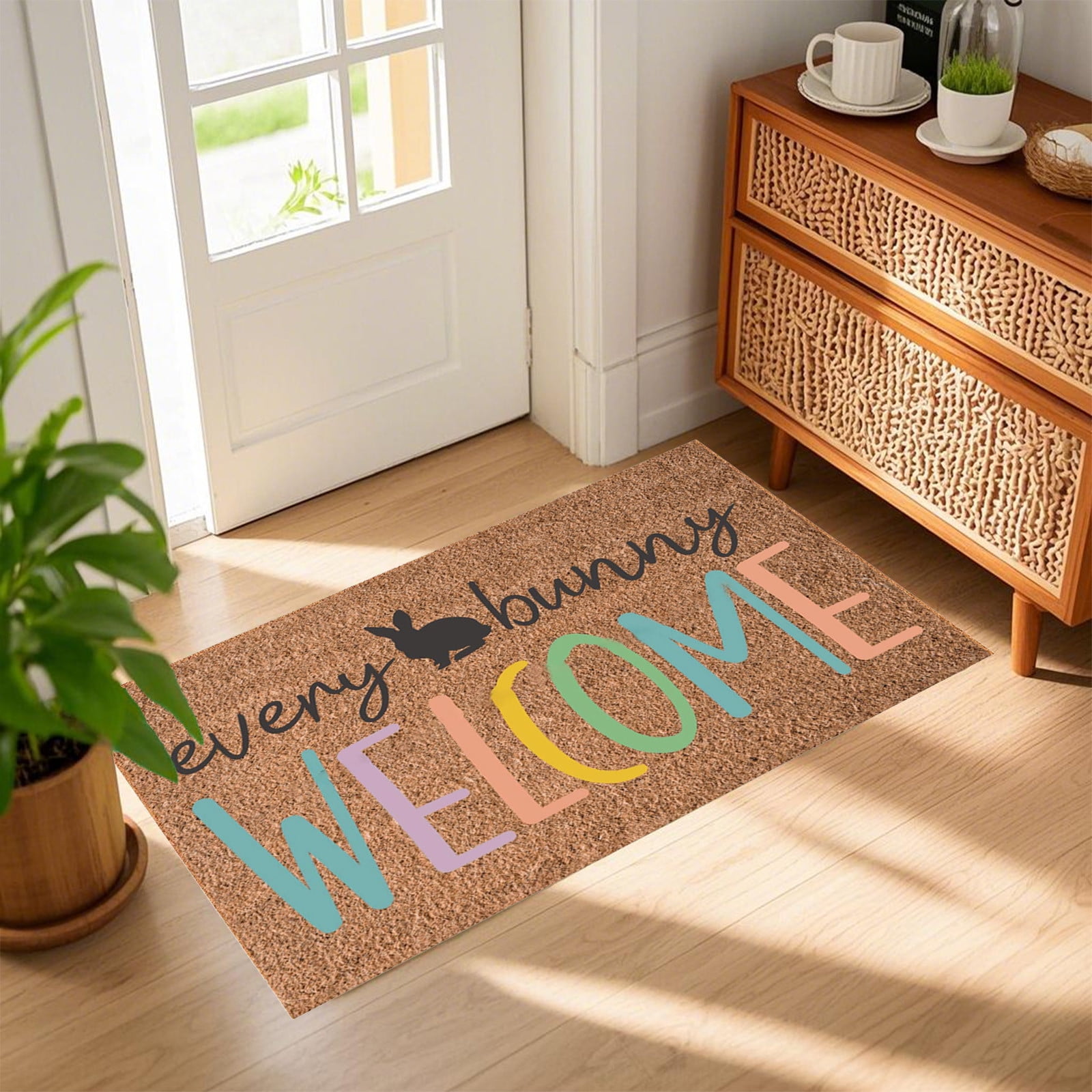 Easter-Themed Polyester Entrance Door Mat, Slip Proof Bathroom Carpet ...