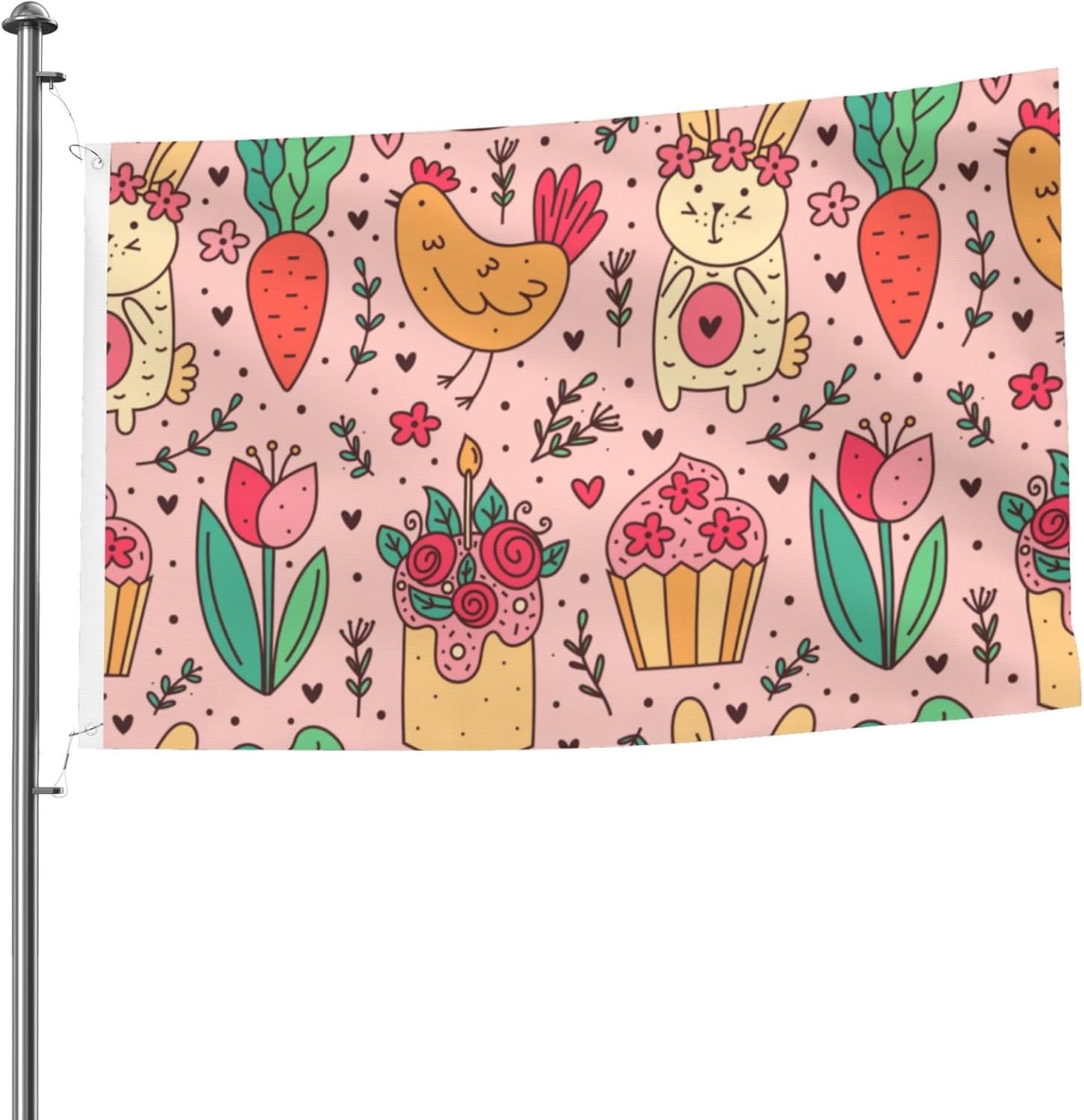 Easter Themed Seamless Patterns Flag 5x8 Ft Double-Sided Flags Outdoor ...