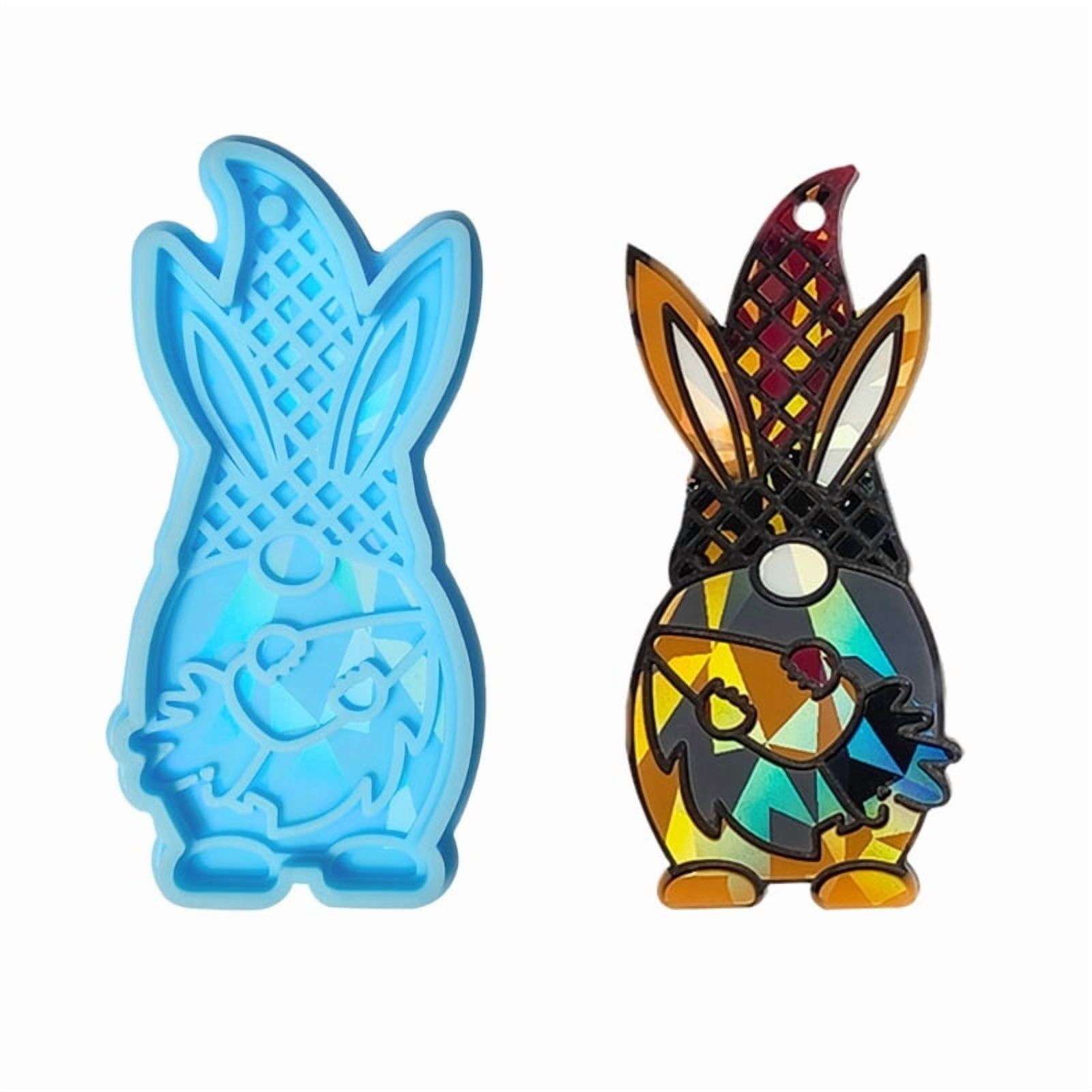 Easter Themed Silicone Mold DIY Dwarf Rabbit Pendant Molds Versatile ...