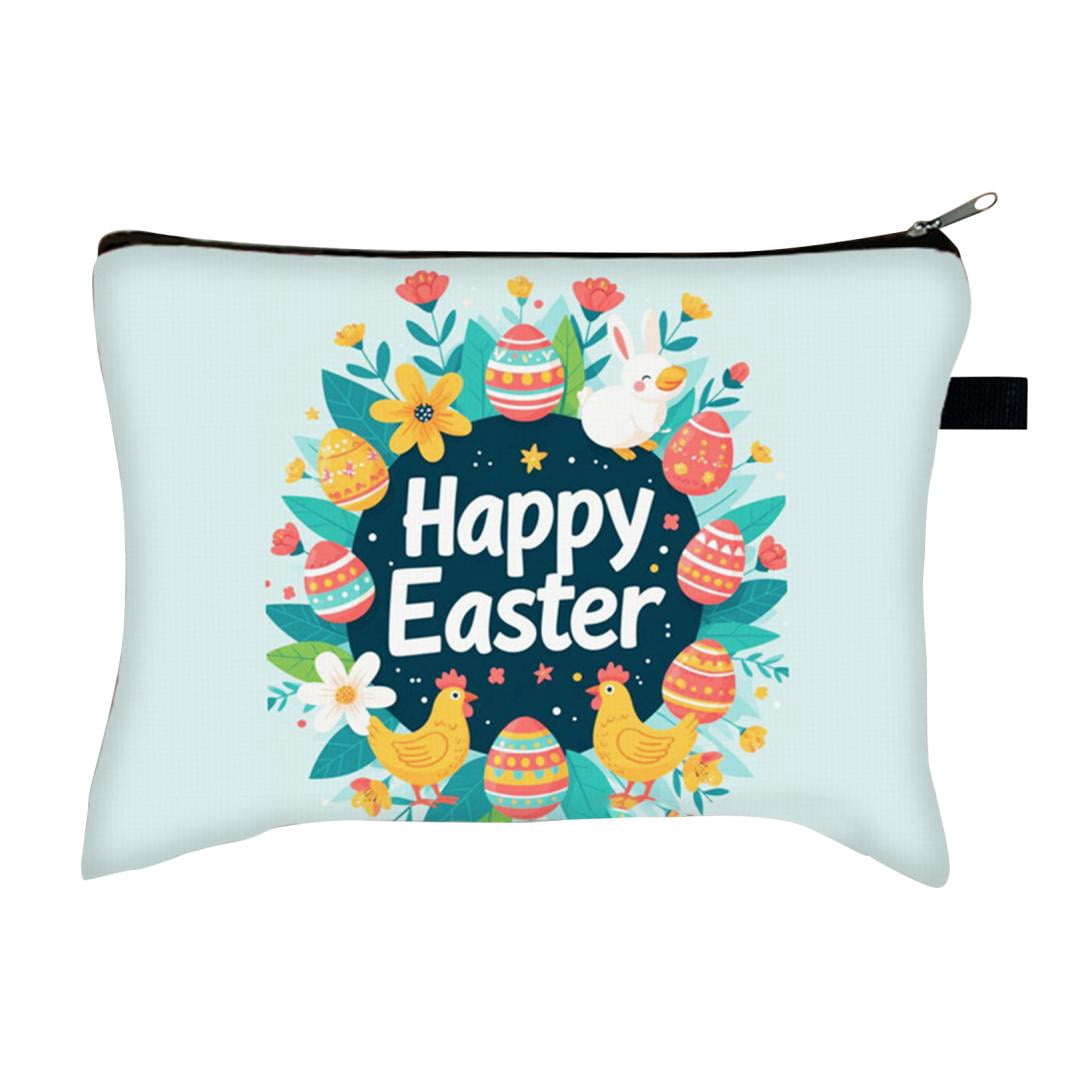 Easter Themed Storage Pouch, Large Capacity Portable Cosmetic Bag ...