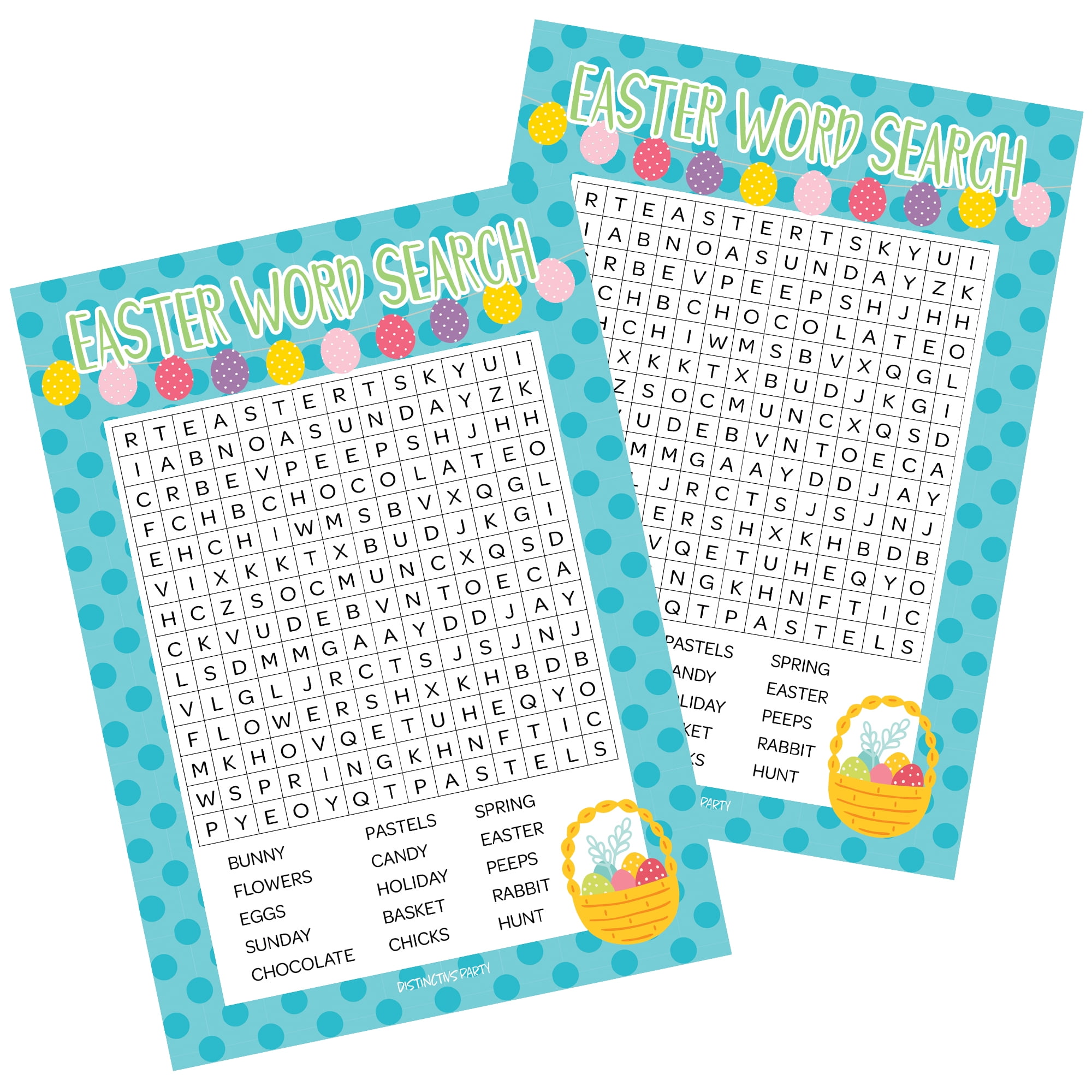 Easter Themed Word Search Classroom Party Game, 25 Player Game Cards ...