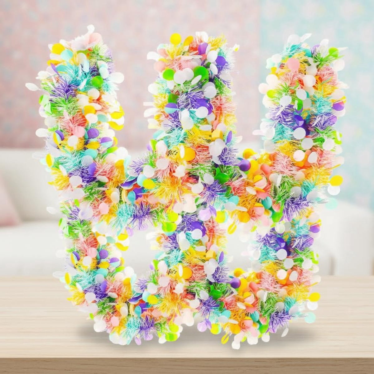 Easter Tinsel Garland, Colorful Egg Tinsel Twist Garland with Confetti ...