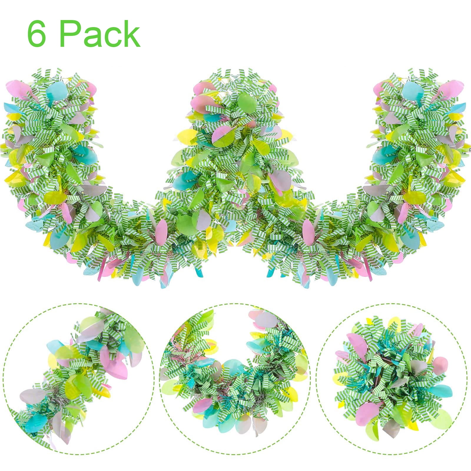 Easter Tinsel Garland PET 6-Pack for Indoor/Outdoor Party Celebrations ...