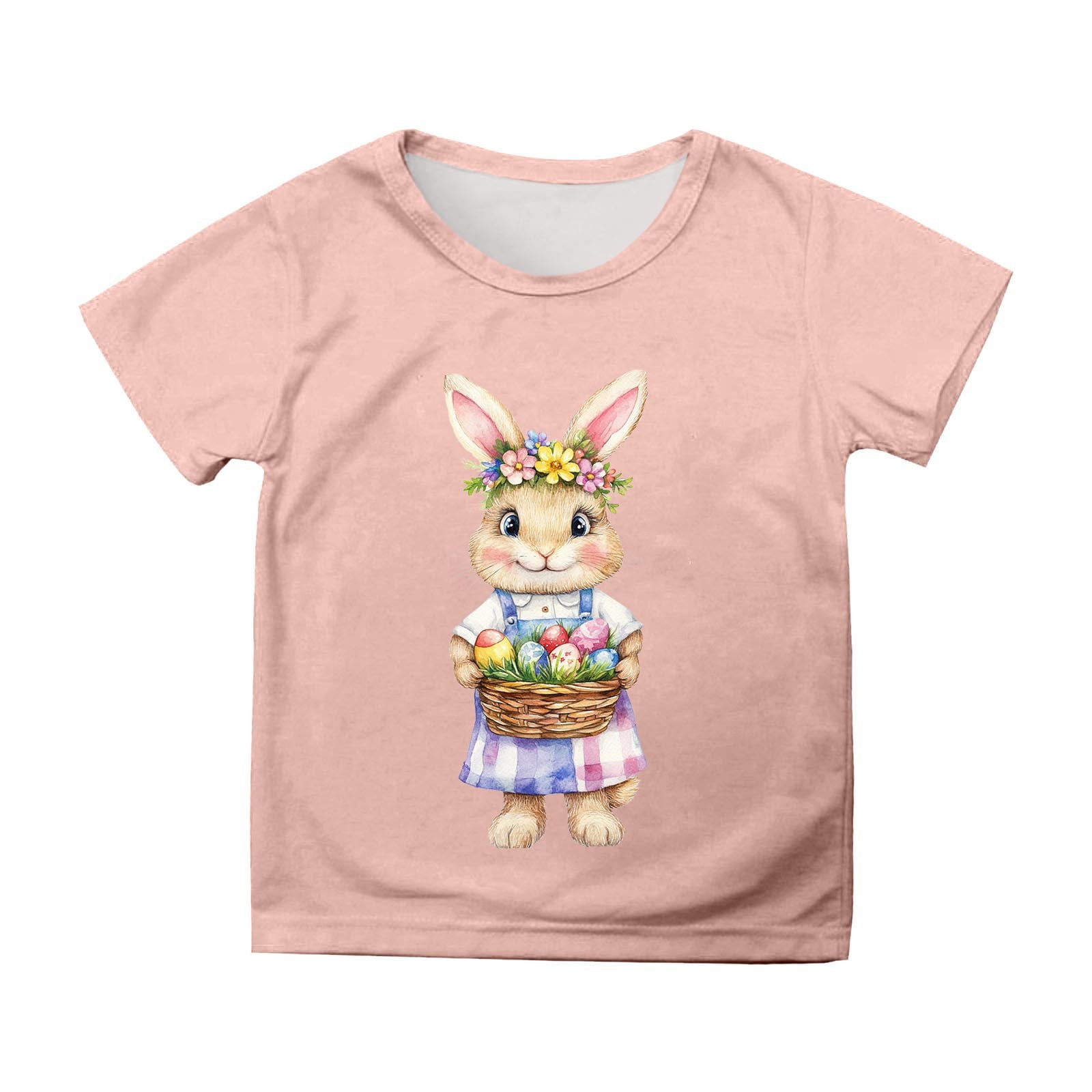 Easter Toddler Girls T-Shirts Cute Bunny Printing Short Sleeve Top ...