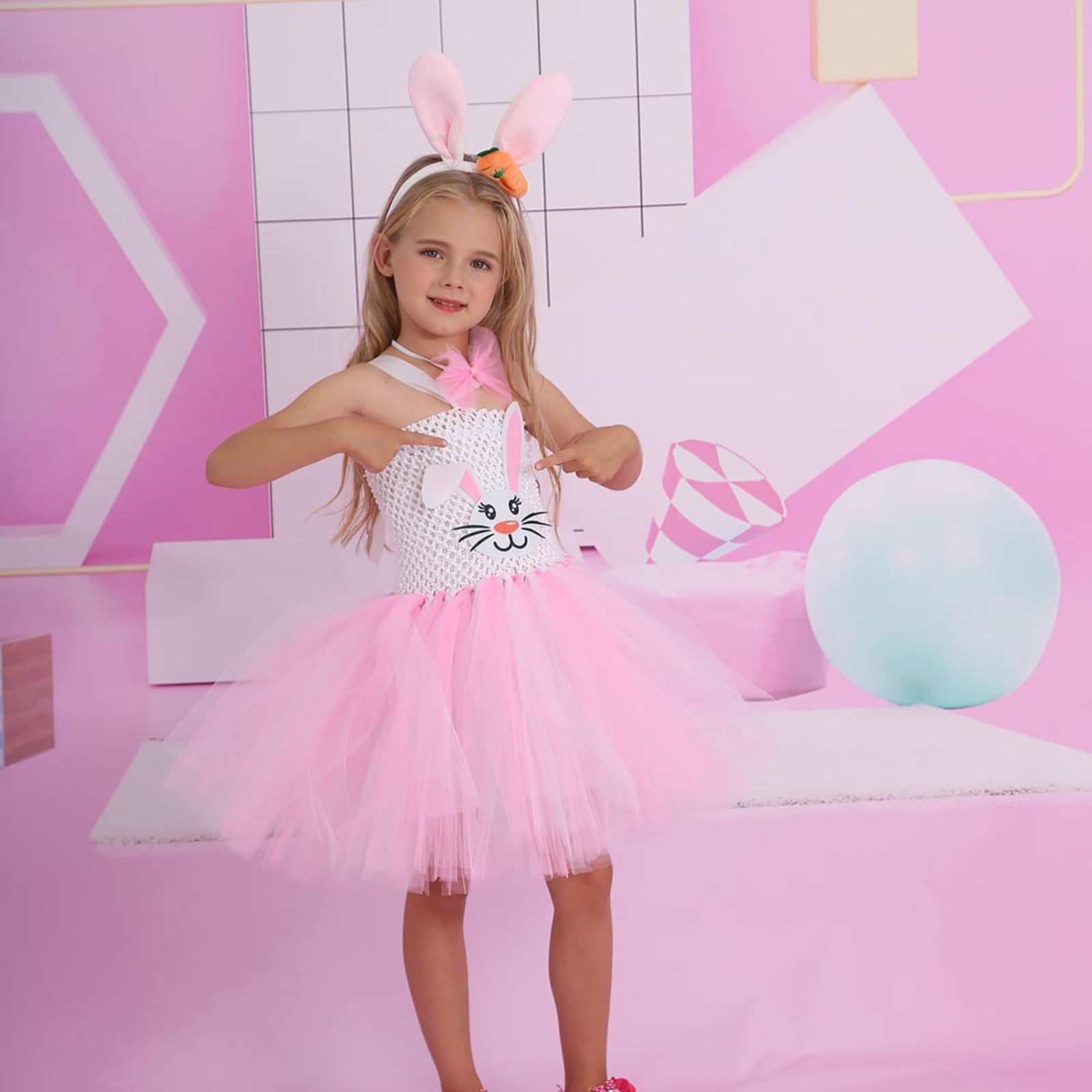 Easter Toddlers Dresses Kids Girls Easter Outfit Bunny Holiday Party ...