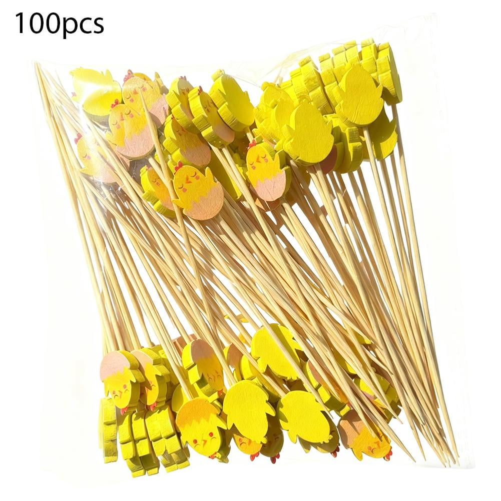 Easter Toothpicks for Appetizers and More, 100-Pack, 12cm Natural ...
