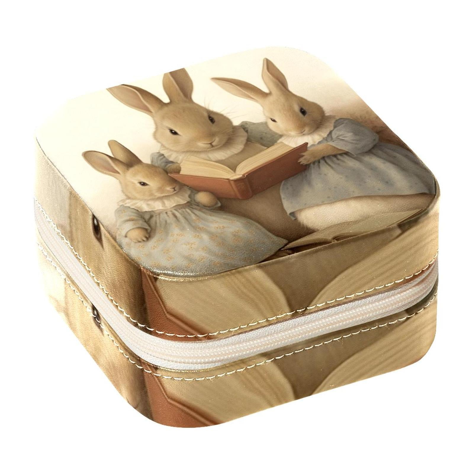 Easter Travel Portable Square Jewelry Box Organizer for Girls and Women ...