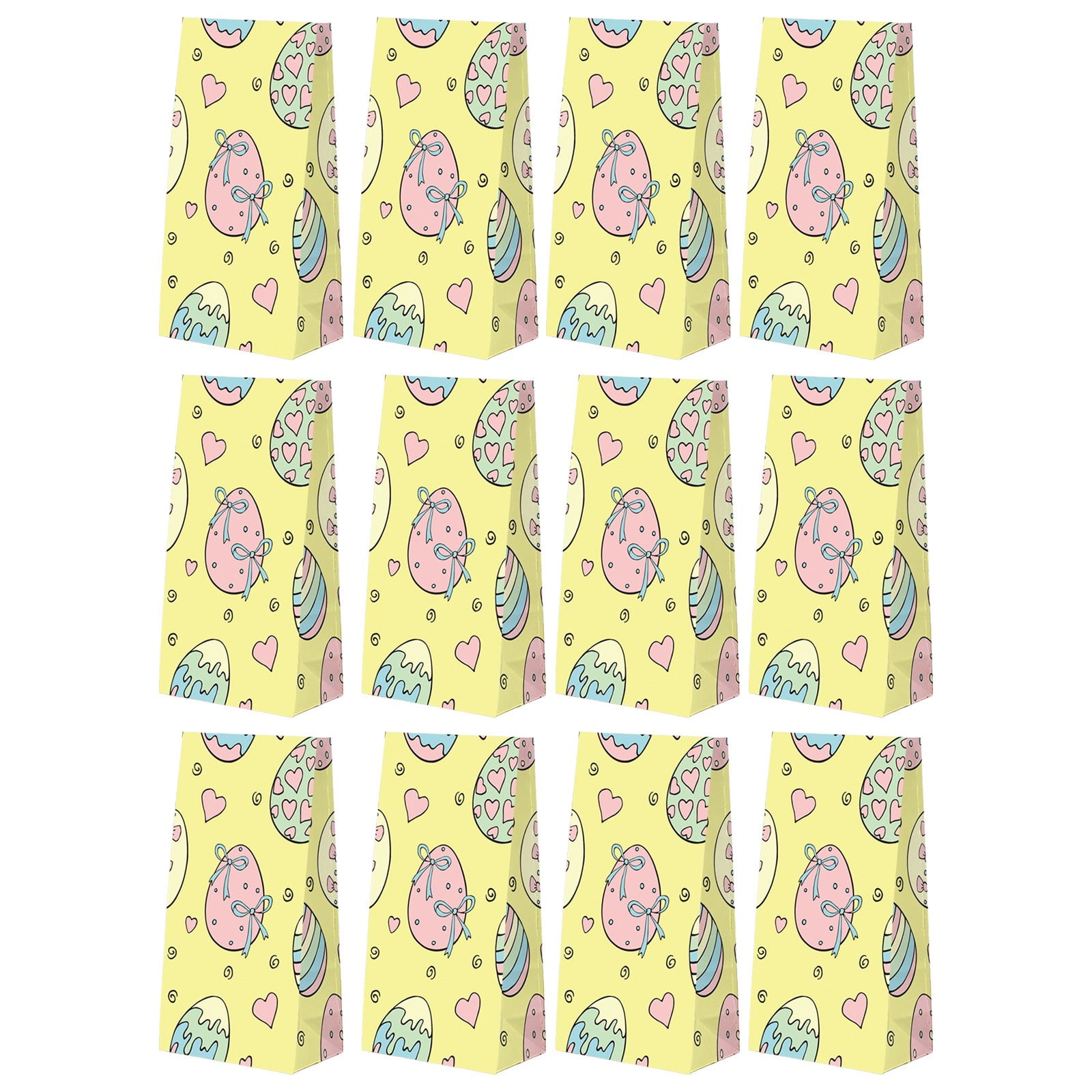 Easter Treat Bag with Stickers, 12 Pack Easter Goodie Bag, Easter Party ...