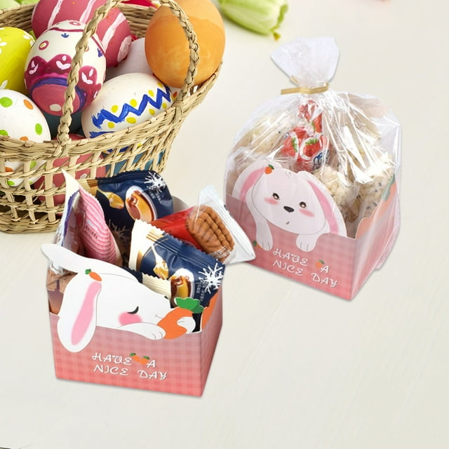 Easter Treat Boxes Happy Easter Day Party Favor Boxes Bunny Eggs Gift ...