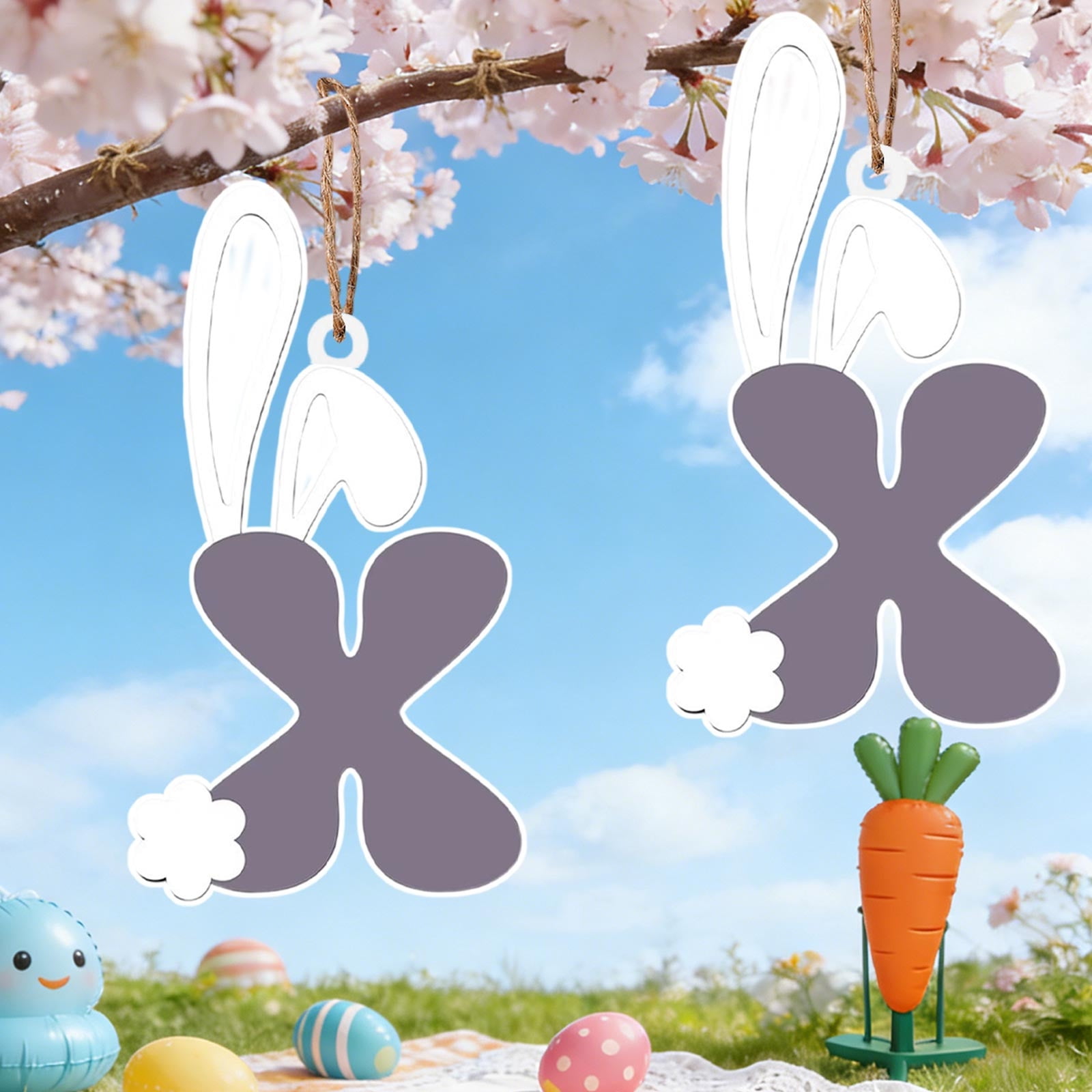 Easter Tree Ornaments,Easter Wooden Bunny Ear Letter Ornament - Walmart.com
