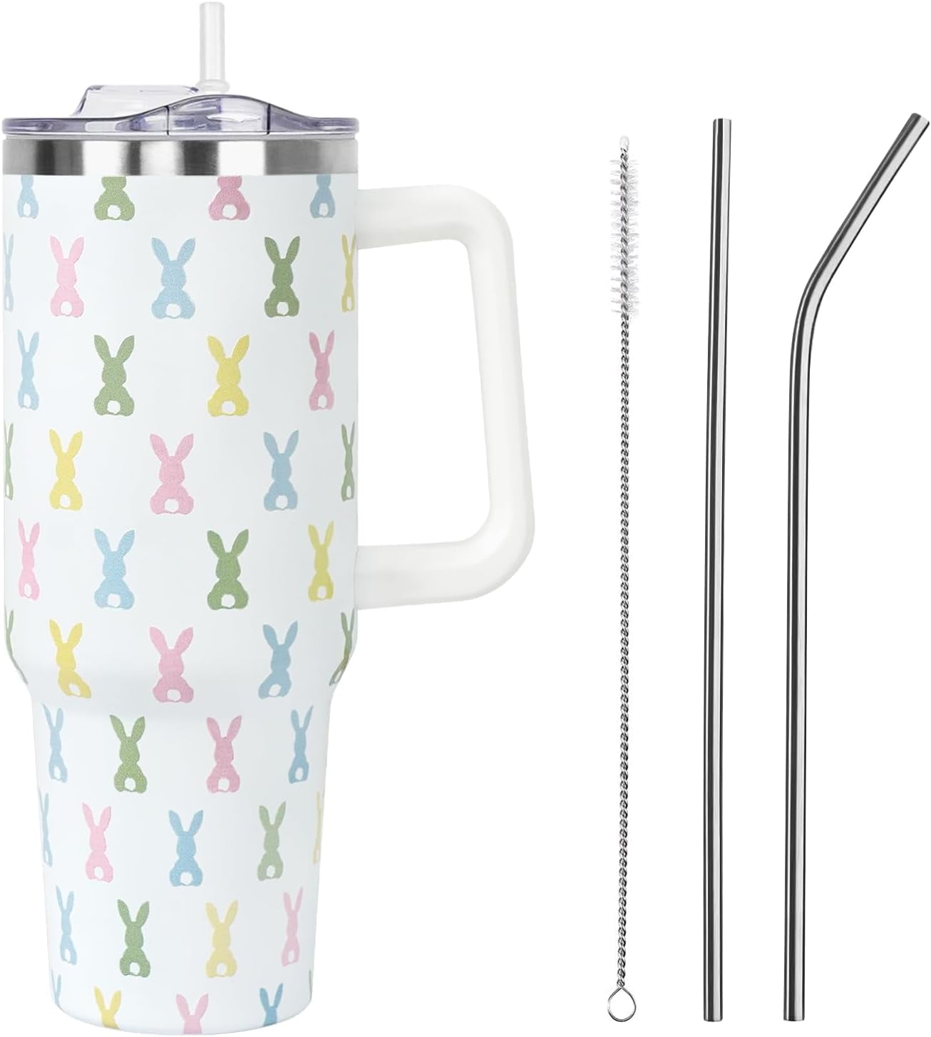 Easter Tumbler with Handle and Straw Lid 40 oz,Cute Easter Spring Gift ...