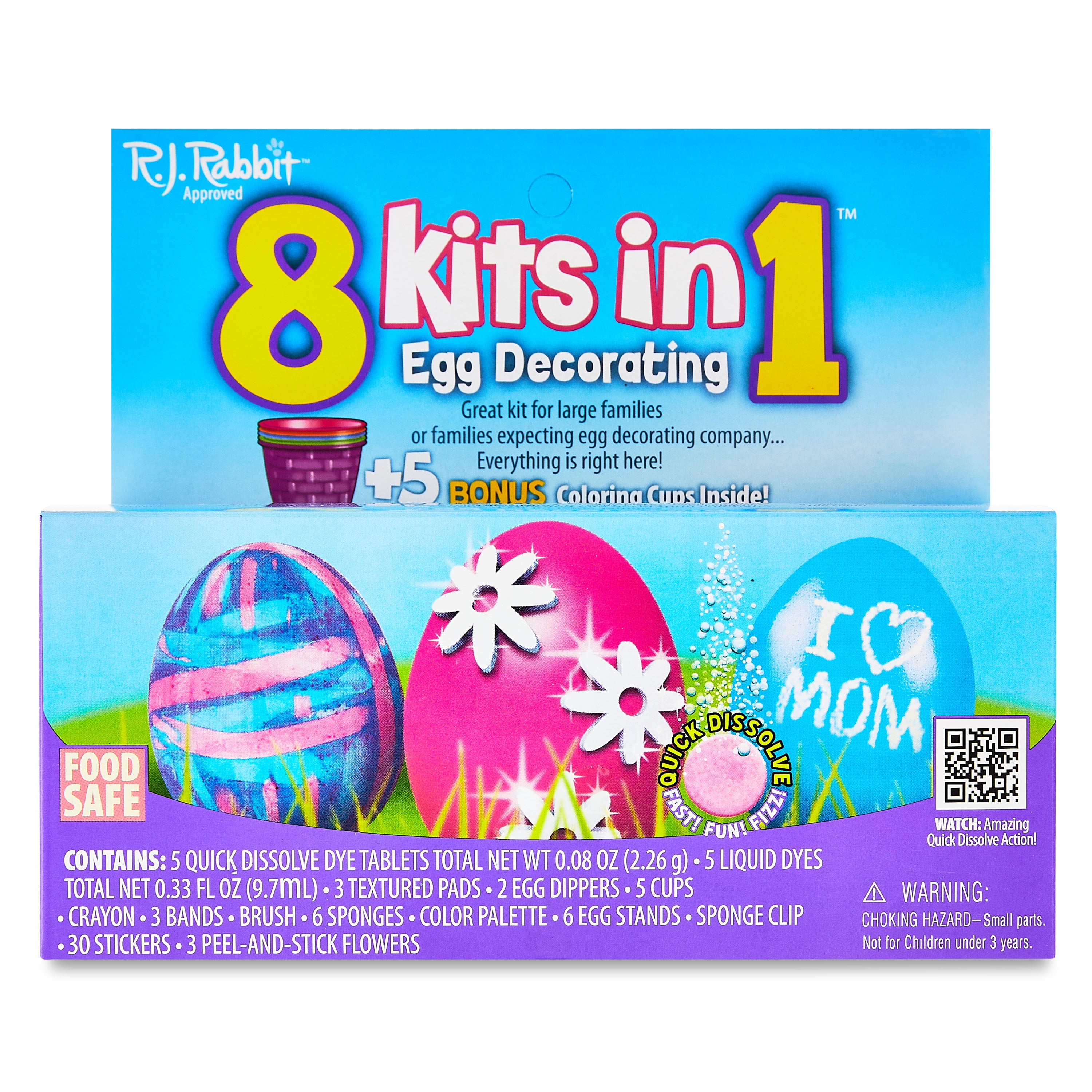 Easter Unlimited 8 in 1 Multi-Color Dye Egg Decorating Kit - Walmart.com