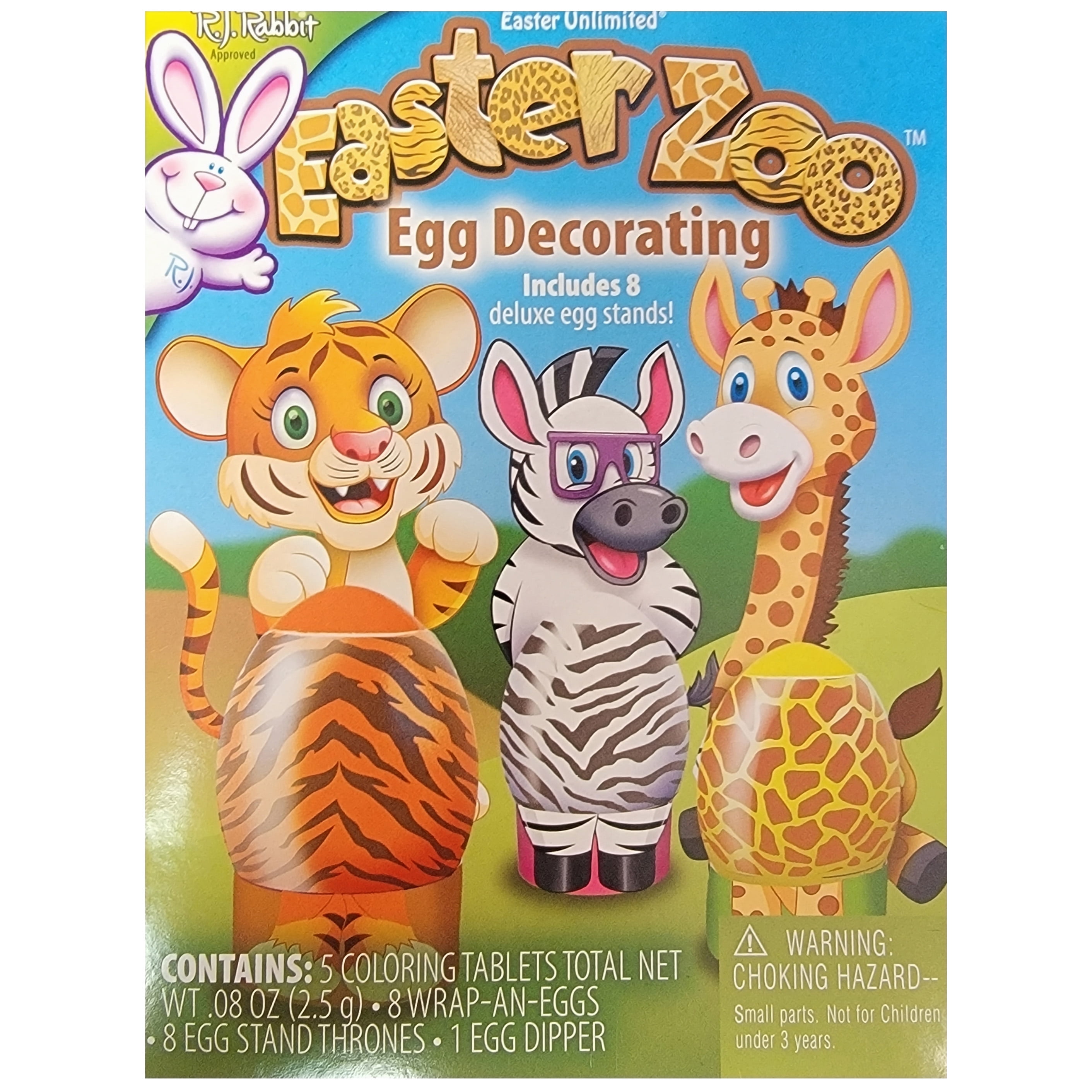 Easter Unlimited Easter Zoo Animals Print w Stands 22pc Egg Decorating ...