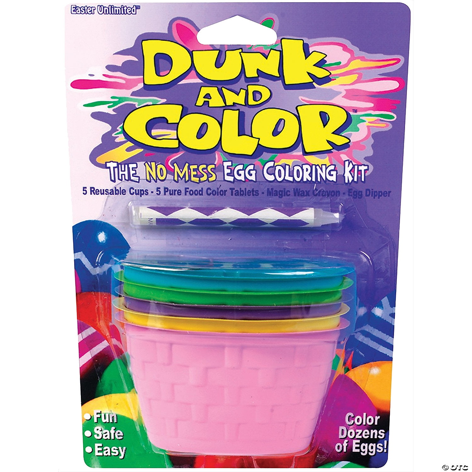 Easter Unlimited Egg Decorating Kit, No Mess Dunk & Color 12pc, Rainbow ...