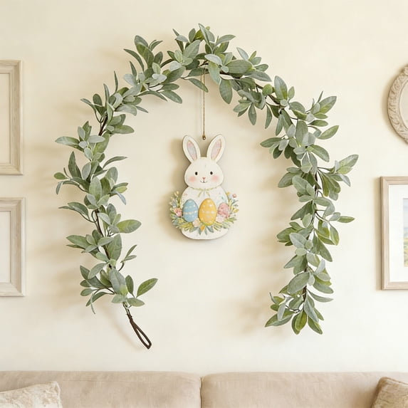 Easter Vine Garland Artificial Greenery with Bunny Ear Leaves Spring ...