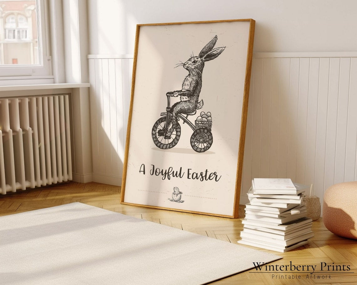 Easter Vintage Bunny-Vintage Easter Bunny Prints-Antique Farmhouse Wall ...