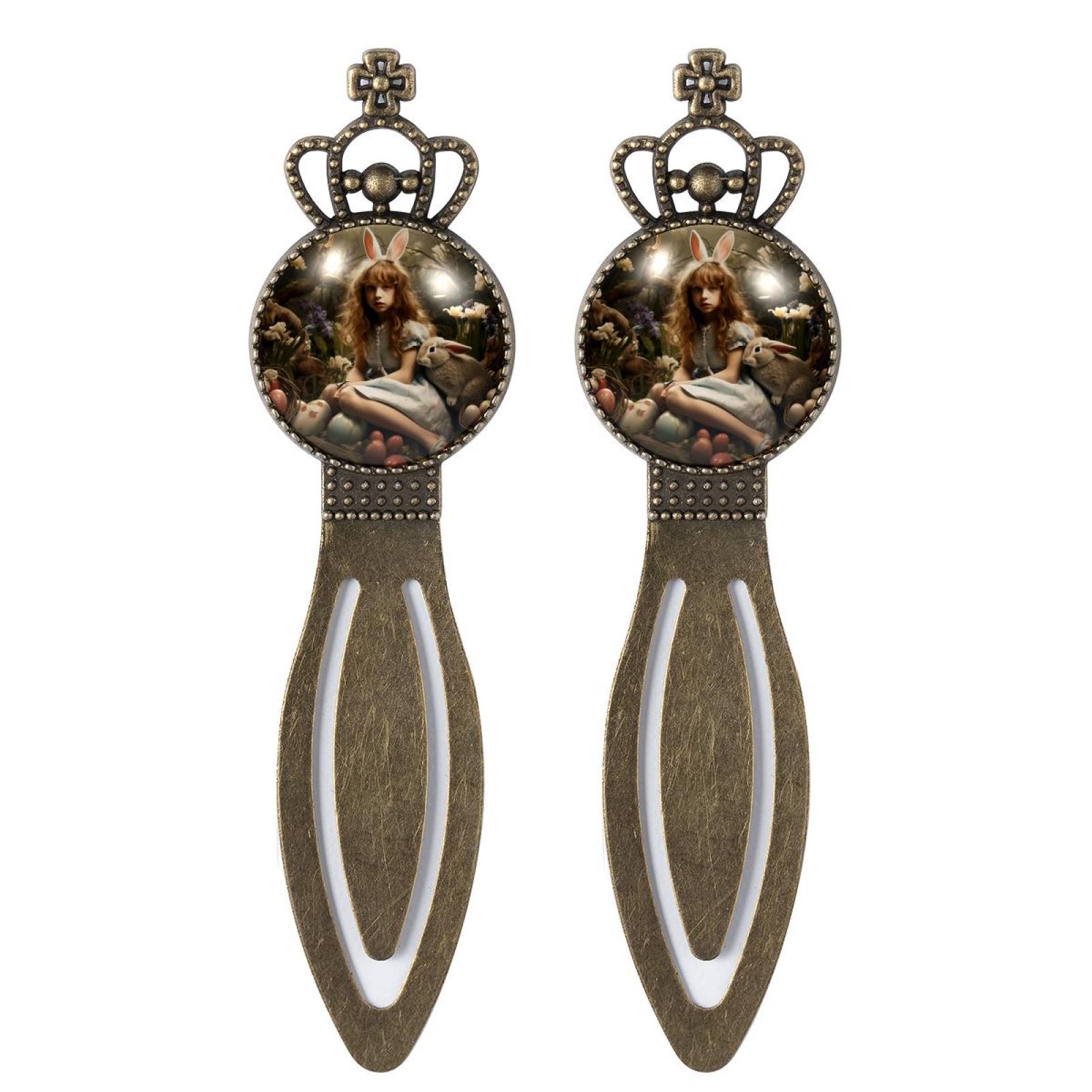 Easter Vintage Copper Crown-Shaped Bookmarks - Set of 2 Stainless Steel ...