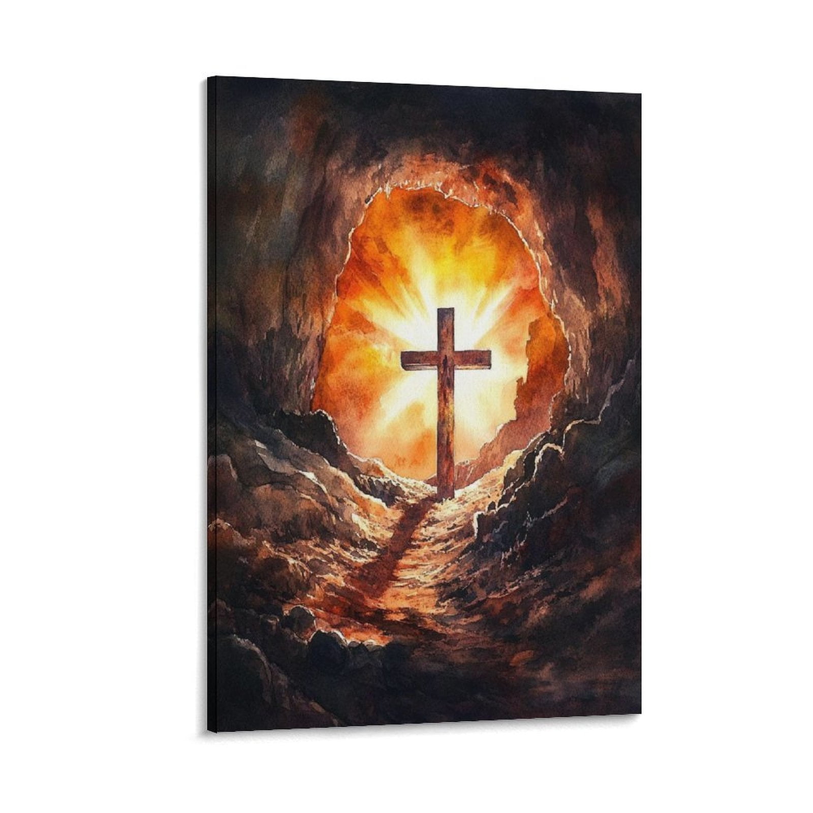Easter Wall Art Cross Poster Holy Light, Jesus Christ Resurrection ...
