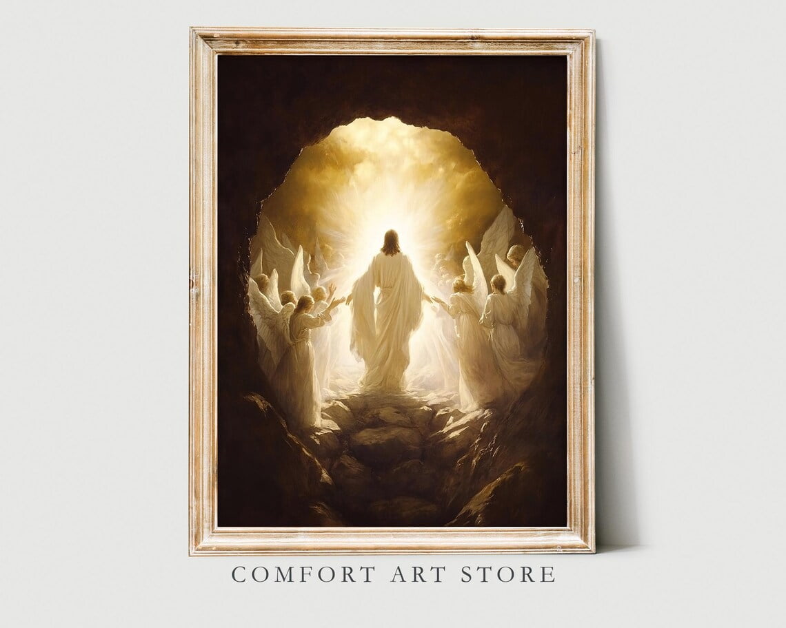 Easter Wall Art Resurrection Jesus Easter Printable Vintage Christian ...