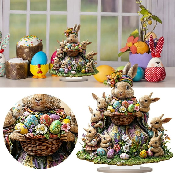 Easter Wall Hangs,Easter Bunny Eggs Easter Decoration Home Desktop ...