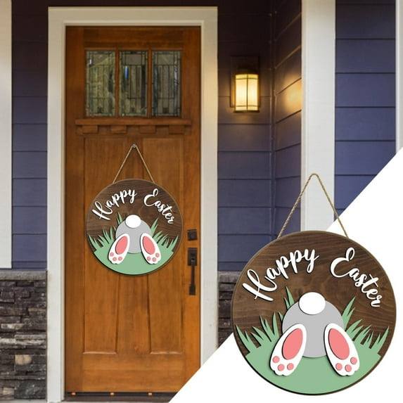 Easter Wall Hangs,Easter Wooden Hanging Sign Bunny Welcome Door Hanger ...