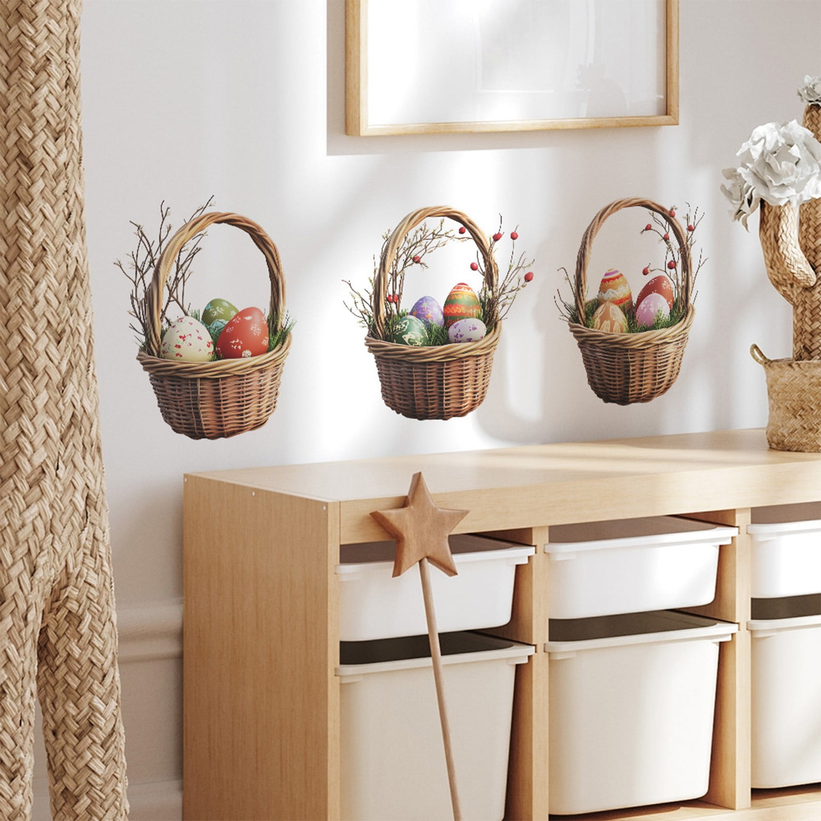Easter Wall Stickers Basket Stickers,Murals Bedroom Living Room Party ...