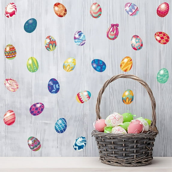 Easter Wall Stickers Party Background Decoration Self-adhesive Glass ...