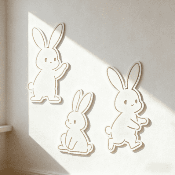 Easter Wall Stickers with Carved Wooden Crafts, Festive Atmosphere ...