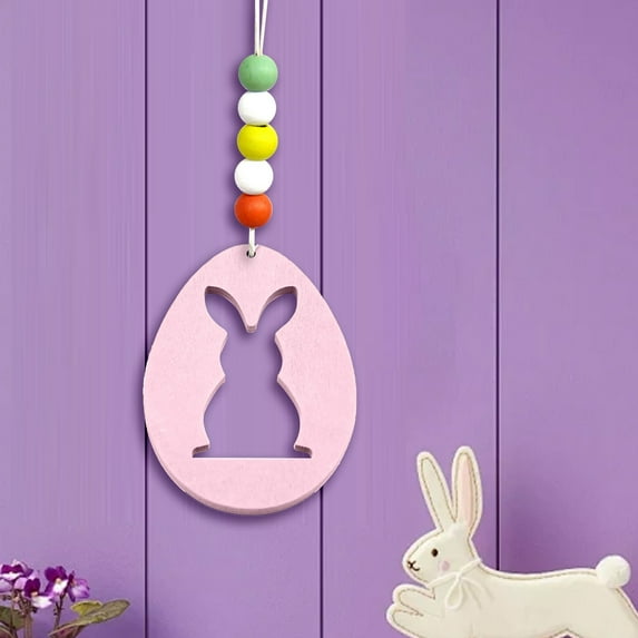 Easter Wall hanging 6pcs/Pack Easter Bunny Hangers Solid Color Wooden ...