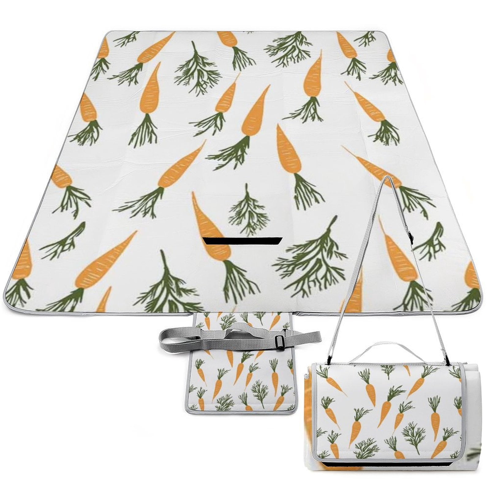 Easter Watercolor Carrot Hand Drawn Square Picnic Mat Waterproof Beach ...