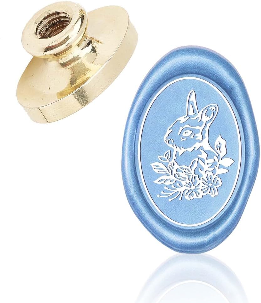 Easter Wax Seal Stamp Head Flower Bunny Sealing Stamp Rabbit Oval Heads ...