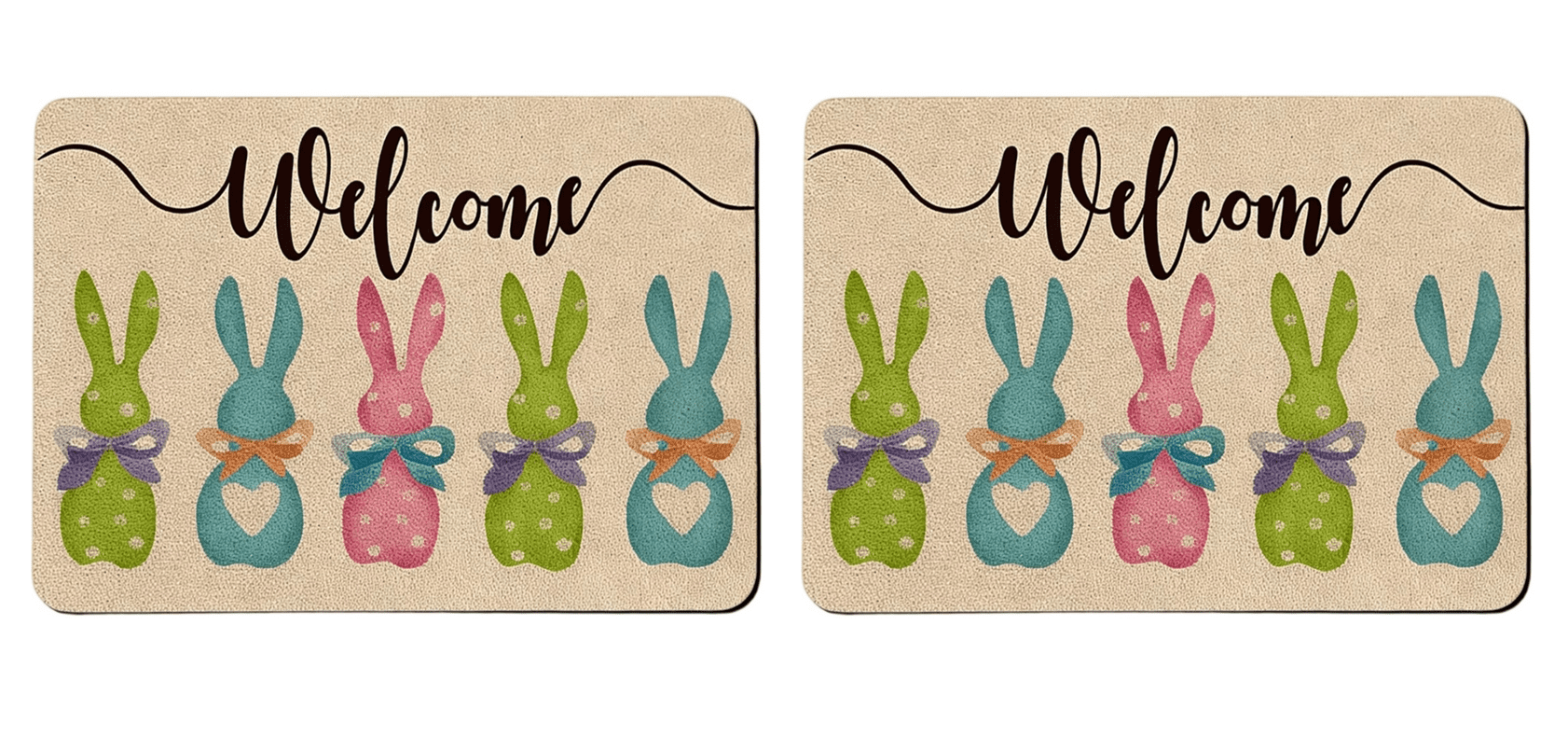 Easter Welcome Bunnies Doormat 15.75x23.62 Inch, Non-Slip Crystal ...