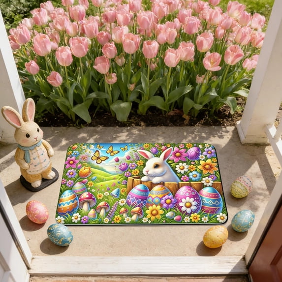 Easter Welcome Doormat - Absorbent & Non-Slip Entrance Mat, 16×24 ...